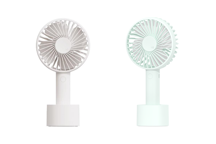 Портативный вентилятор AISOLOVE ручной, sky white + bamboo green, 2 маленьких вентилятора