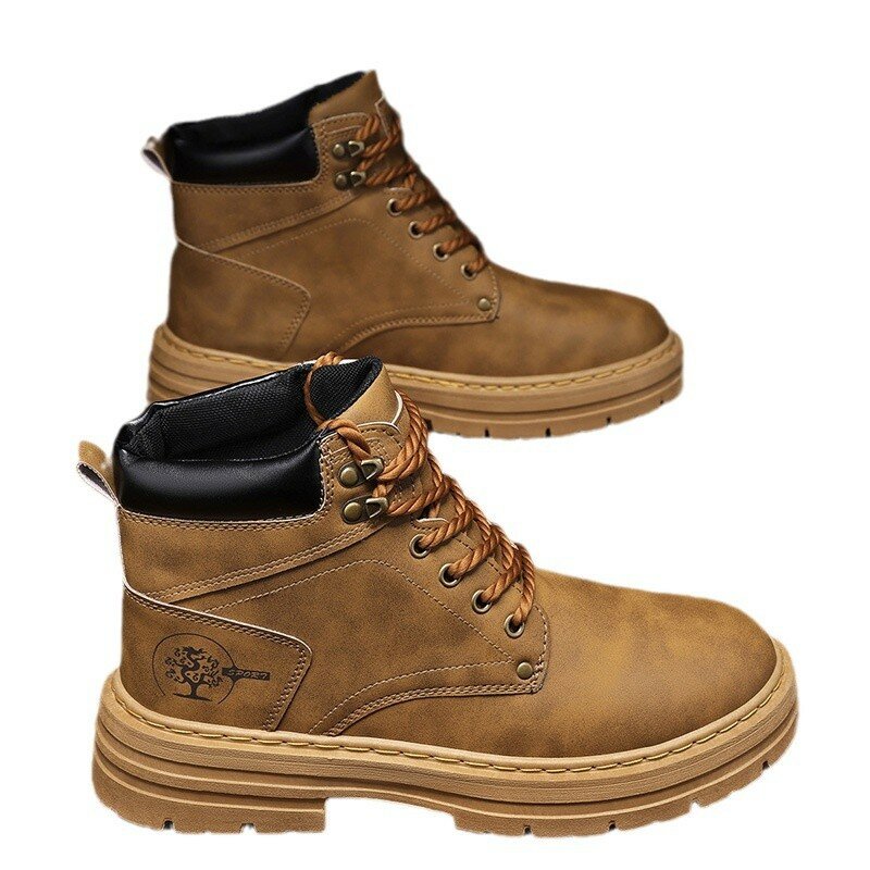 AIS ботинки Мартин мужчины высокие толстая подошва кожаные универсальные