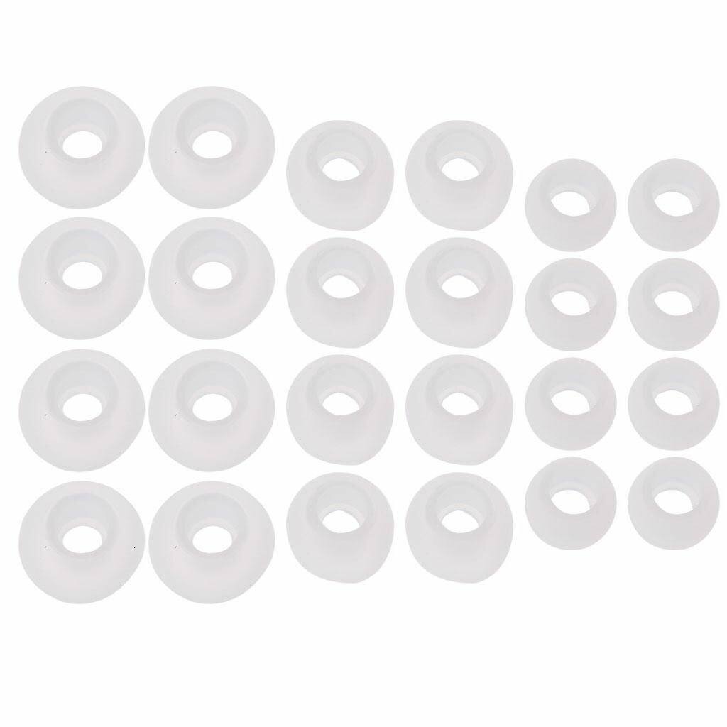 Амбушюры для наушников, (24 шт) прозрачные цветные силиконовые беруши-вкладыши, по 4 пары для больших, средних и маленьких