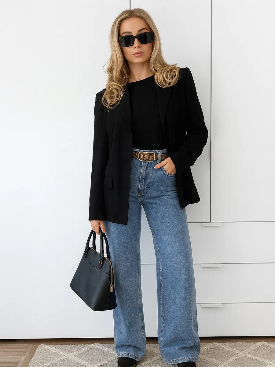 Джинсы широкие для женщин 