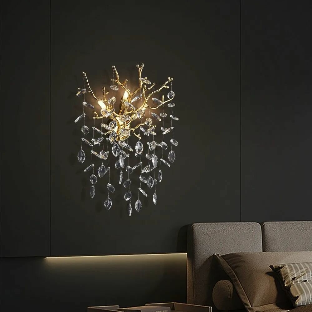 Хрустальная люстра, кухонная люстра, золотая лампочка E14, 60BT