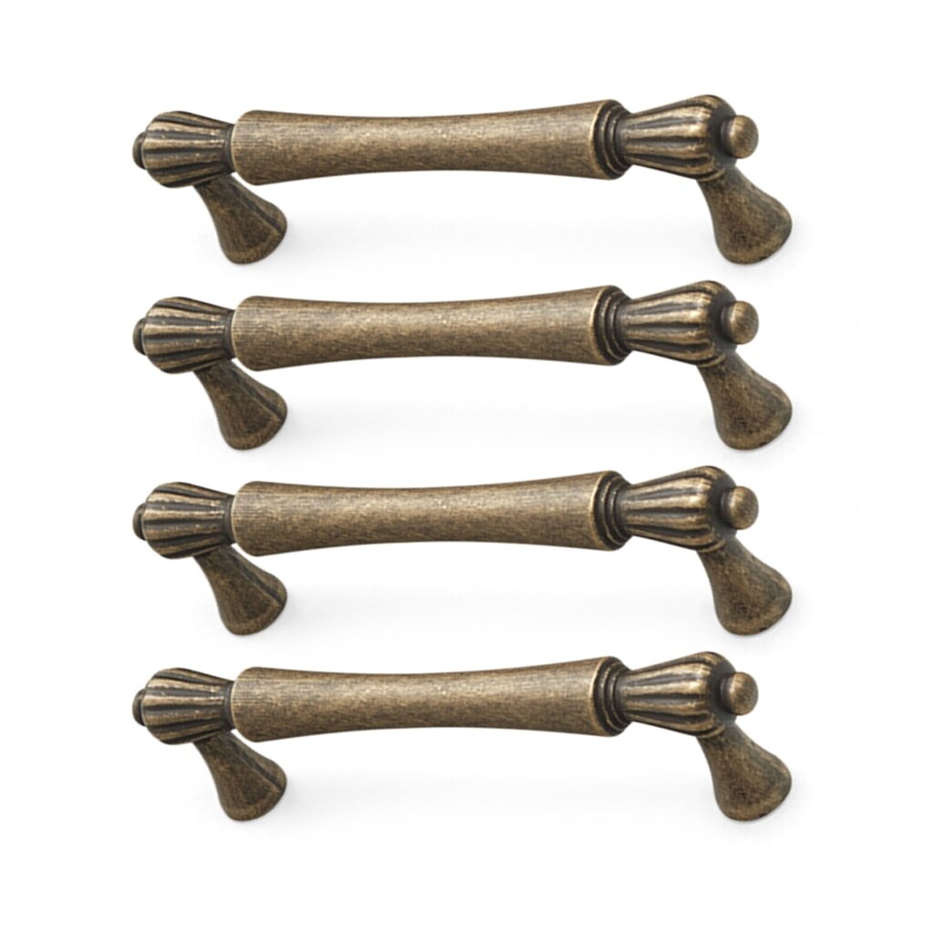 Старинная Латунная Ручка Шкафа Во Французском Стиле Дверная Ручка 4шт для Дверей и Выдвижных ящиков