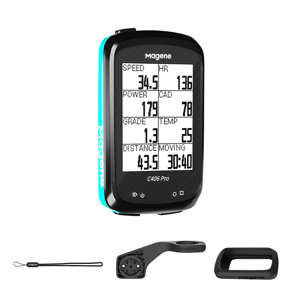 C406 Pro Bike Computers с 2.4-дюймовым LCD экраном, отображением данных о велосипеде, двумя режимами тренировки, поддержкой 10 языков, материалом ABS, цветами черный красный синий, батареей 3.7V 1000mAh, водонепроницаемостью IPX6, протоколами BT 5.0