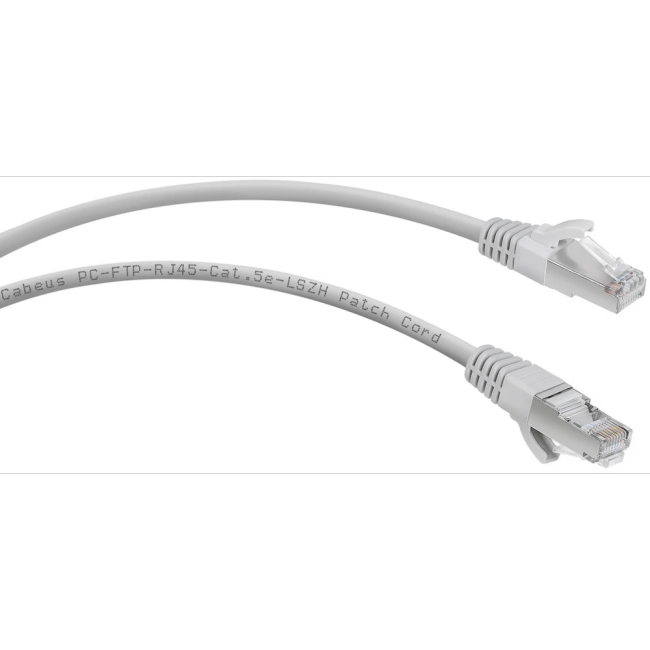 PC-FTP-RJ45-Cat.5e-0.5m-LSZH Кабель патч-корд F/UTP 5e кат. 0,5м. Cabeus экранированный, серый
