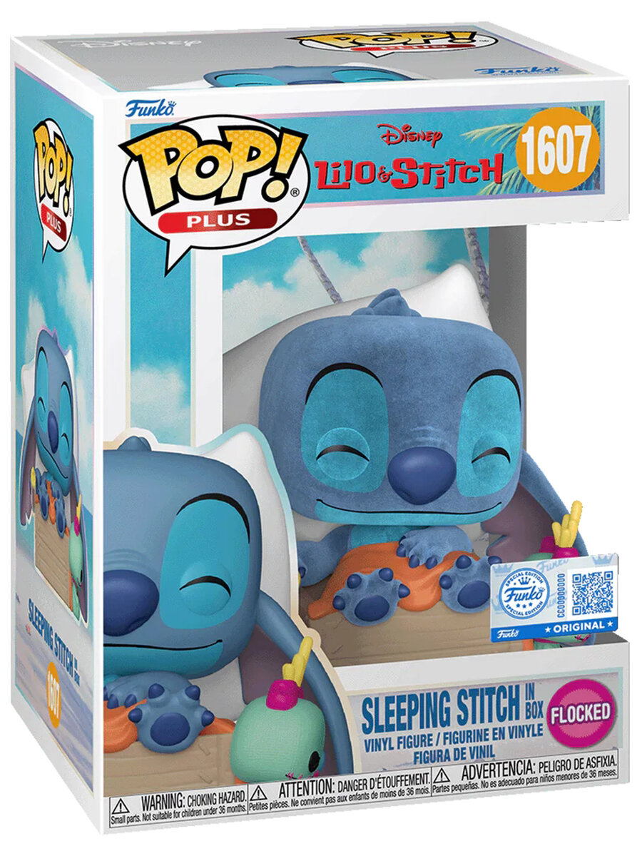 Фигурка Funko POP! Plus. Disney. Lilo & Stitch Sleeping: Stitch in Box (Flocked) (Exc) (1607)