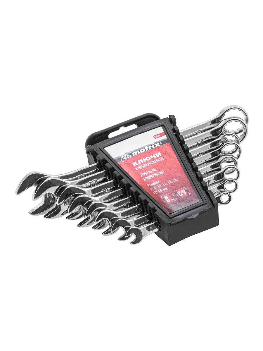 Набор ключей комбинированных 6-19 мм, 8 шт, CrV, 15422