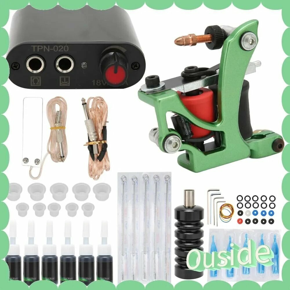 Комплект для татуировок, полный набор, для начинающих татуировщиков