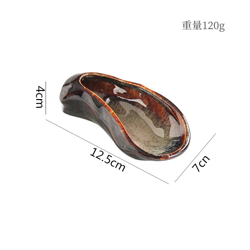 Керамическая тарелка в форме устрицы A 4.9inch