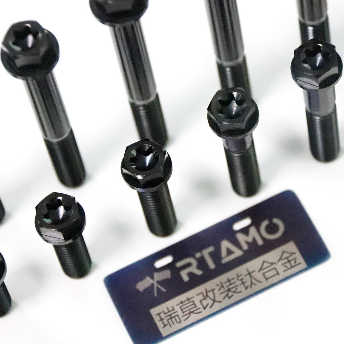 RTAMO Титановый болт M8 flange head Black (1pc), M8X45 mm