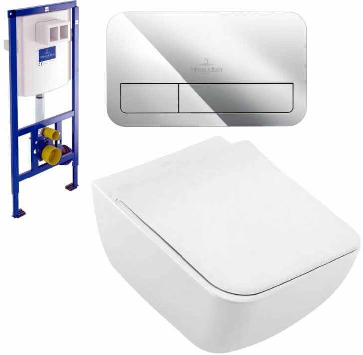 Унитаз с инсталляцией Villeroy & Boch Venticello 4611RL01 белый альпин (инсталляция 9224 61 00 + клавиша 9224 90 61)