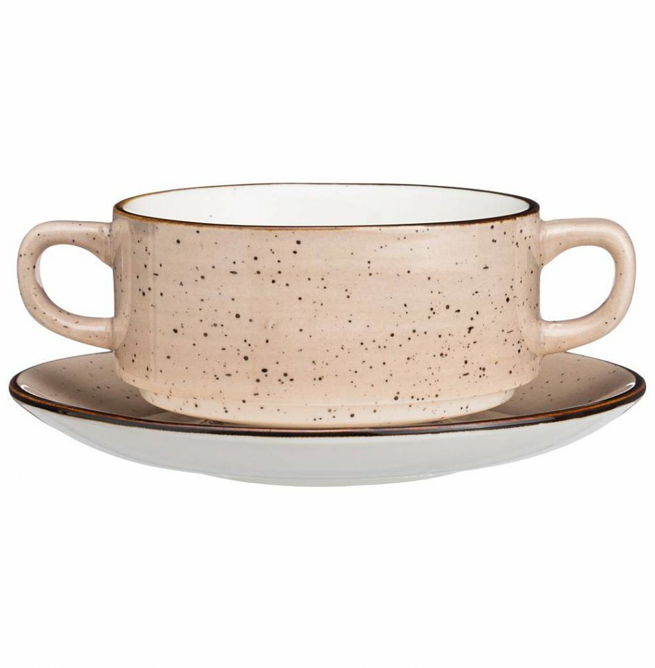 Бульонная пара 250 мл Bronco "Nature /Бежевое" / 235772