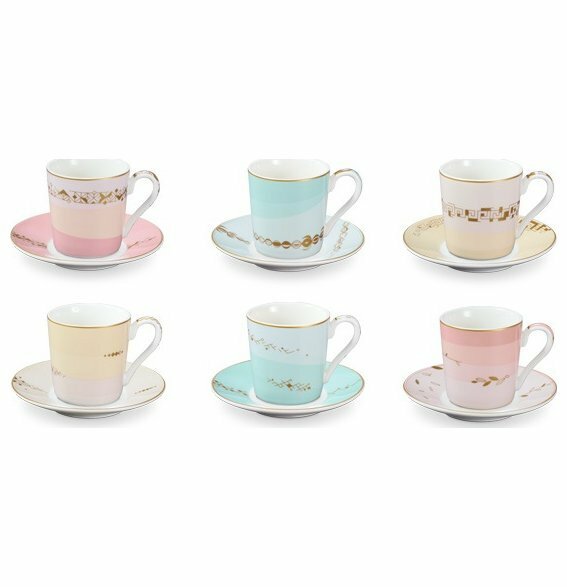 Набор кофейных пар 90 мл 6 шт для эспрессо Tescoma "myCOFFEE /Romance" / 247494