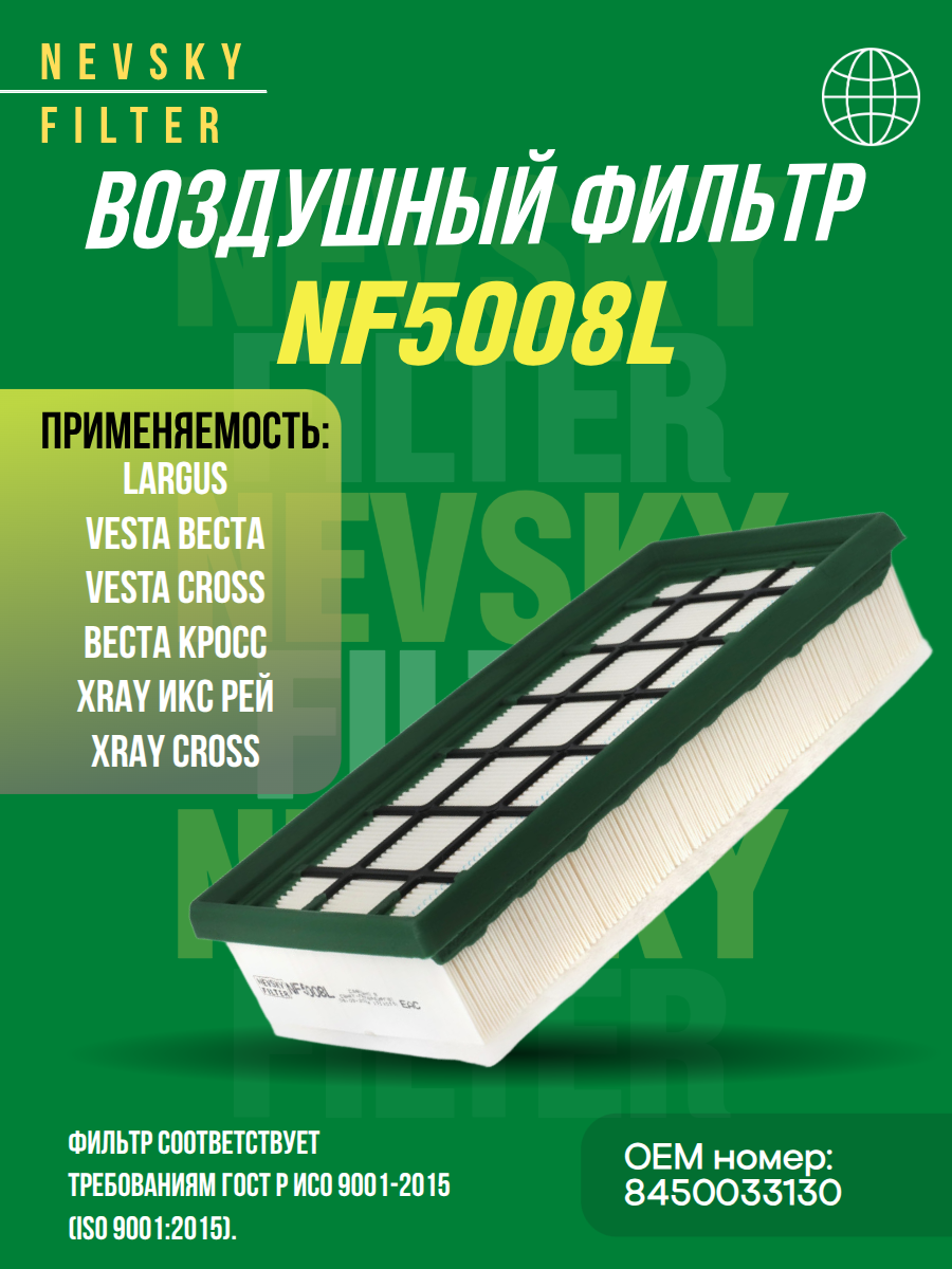 NF5008L Фильтр воздушный LADA Largus 18 Vesta 19 X-Ray 19