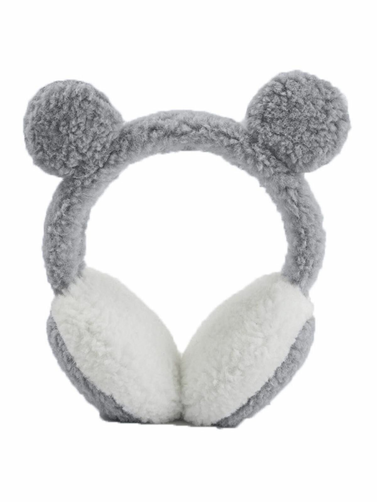 Наушники меховые, Детские зимние теплые выдвижные наушники_серый