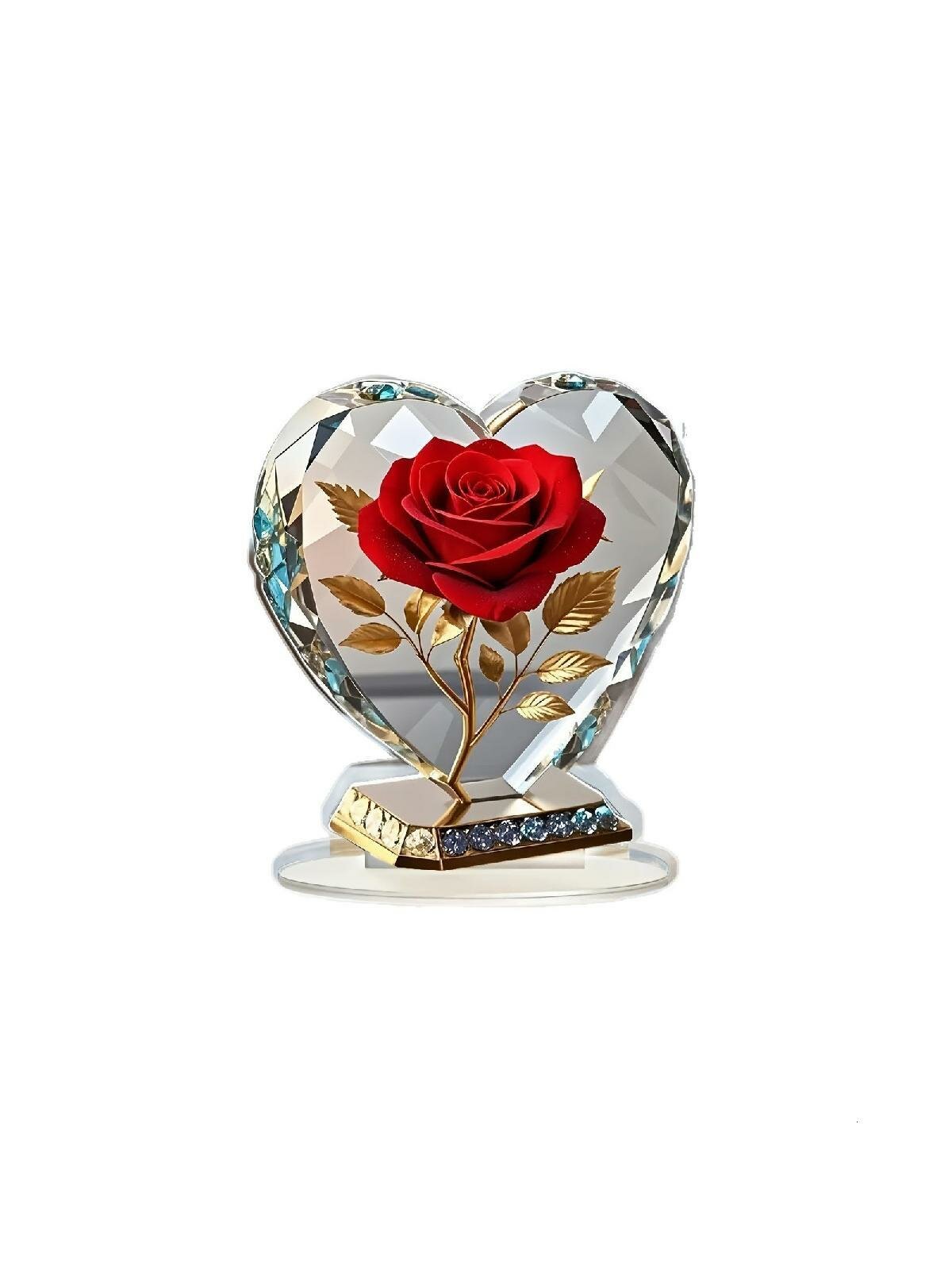 Акриловые фигурки-сердечки, скульптуры, Милые статуэтки-сердечки, декоративные украшения