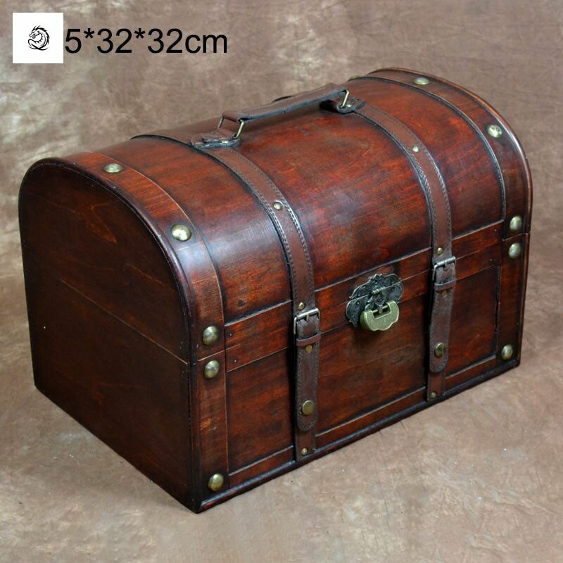 Сундук в ретро-стиле для хранения из дерева с металлическими элементами