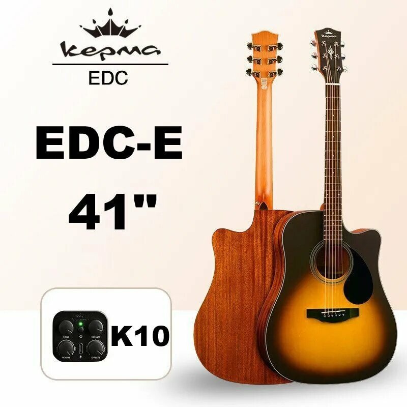 Kepma Акустическая гитара Электроакустическая гитара 6-струнная, корпус Ель 4/4