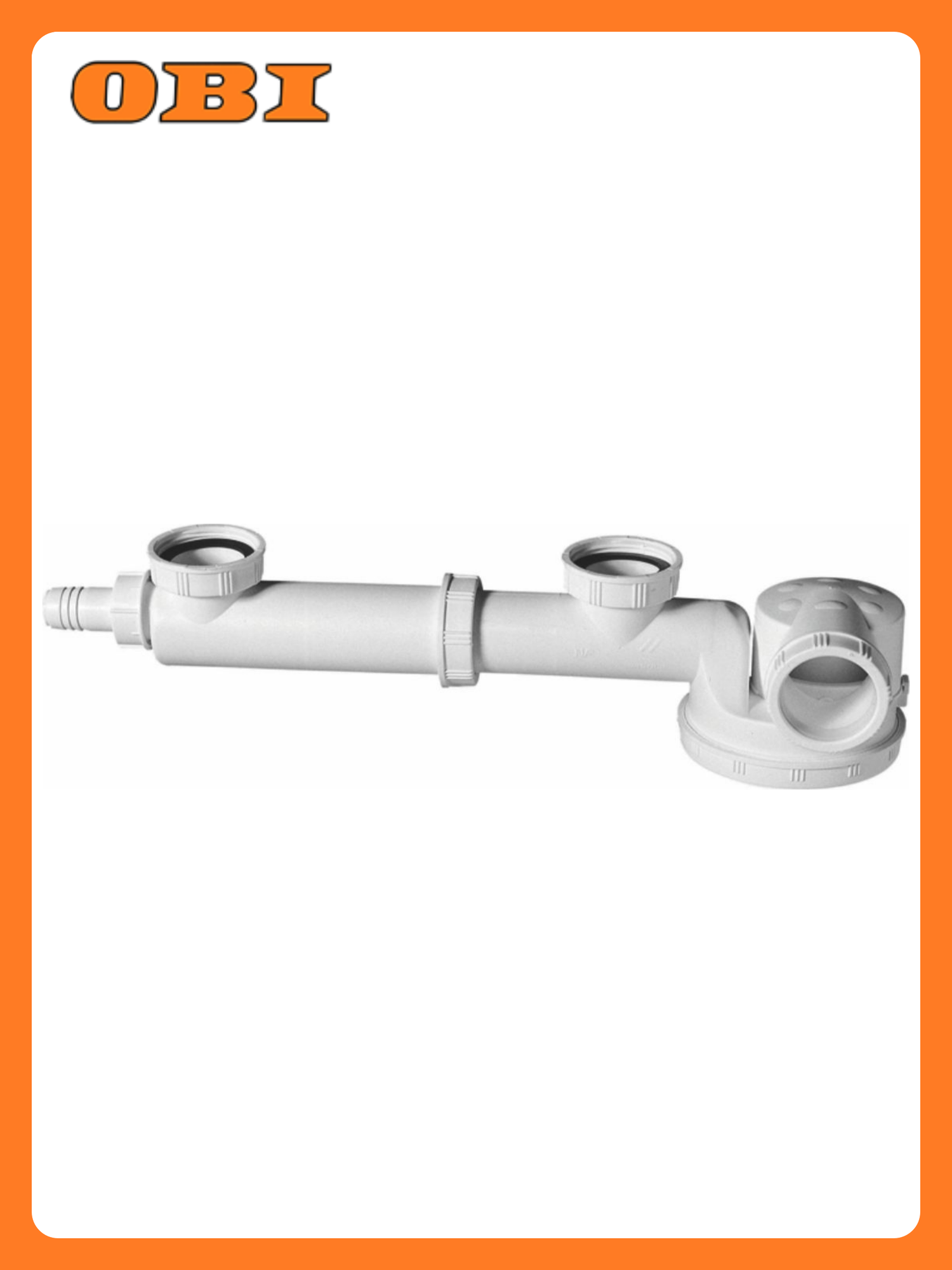 Сифон Эспас сверхплоский без выпусков с отводом для двойной мойки