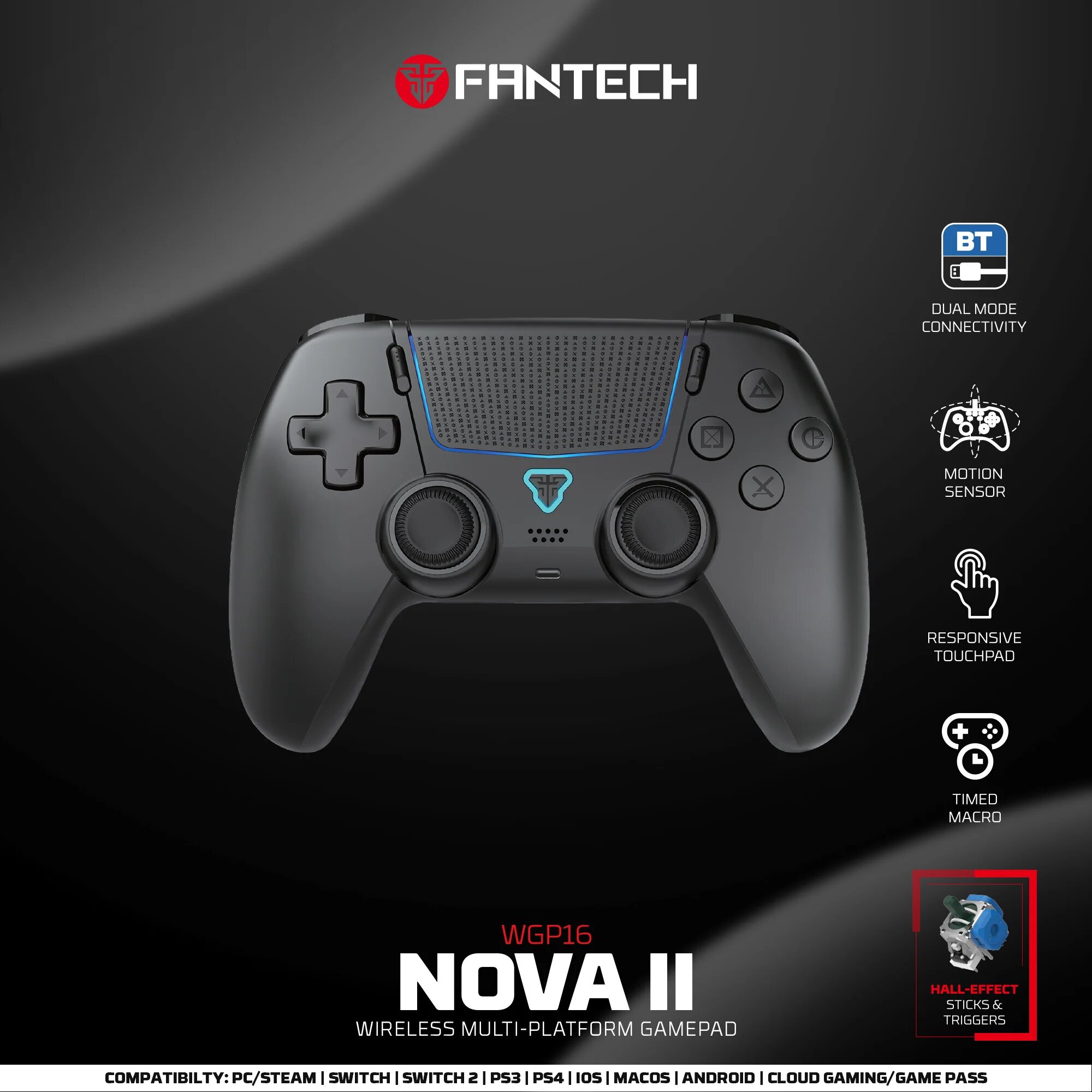 FANTECH NOVA II WGP16 Беспроводной геймпад, черный