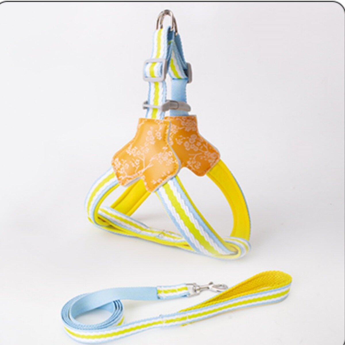 Собачий буксируйте Y-образный нагрудный ремень с домашним животным выгуливайте собачью веревку Желтый_XL рекомендуется