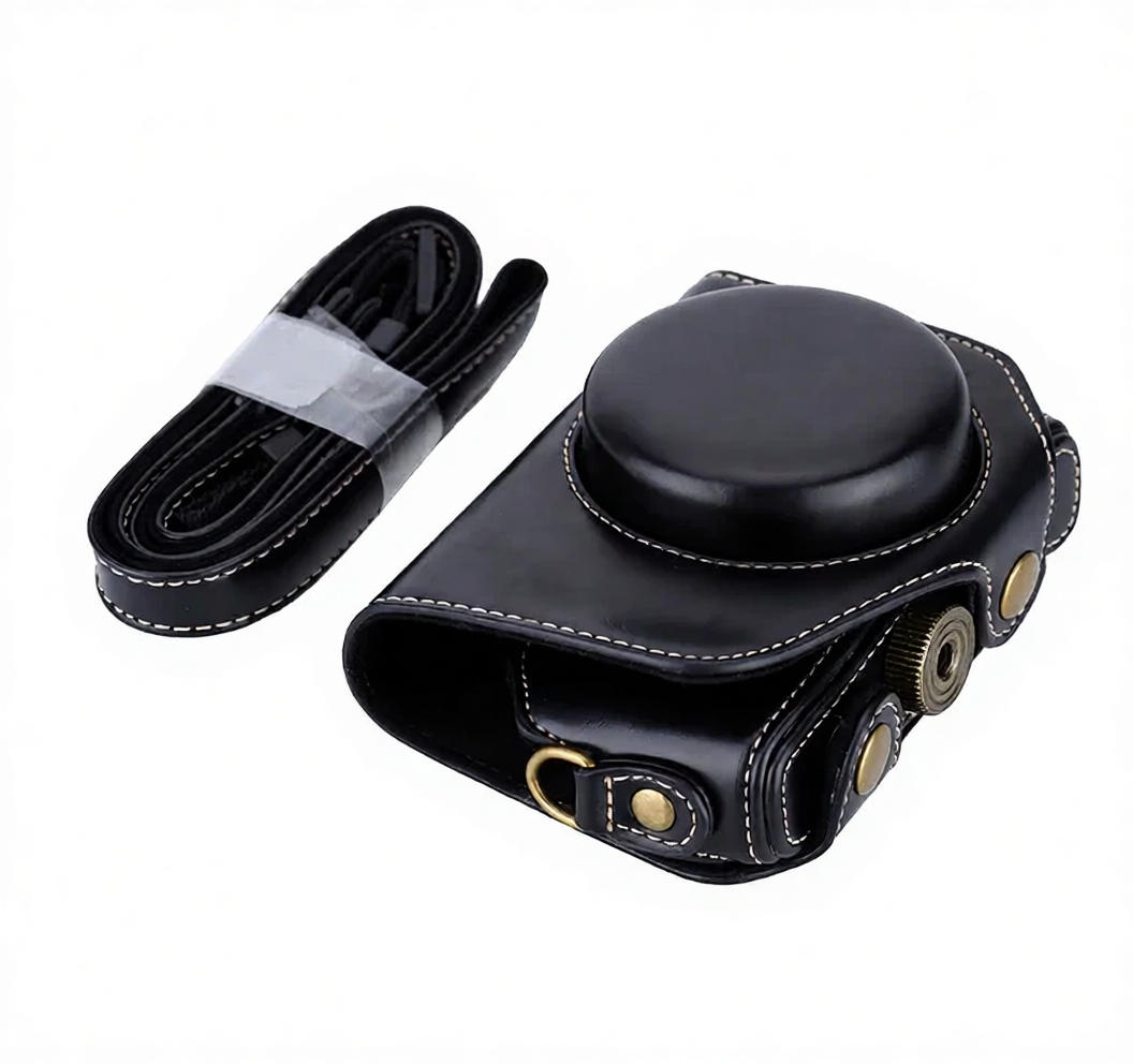 Чехол MyPads TC-155075 из качественной кожи для фотоаппарата Canon PowerShot G5 X Mark II/ G7 X Mark III черного цвета