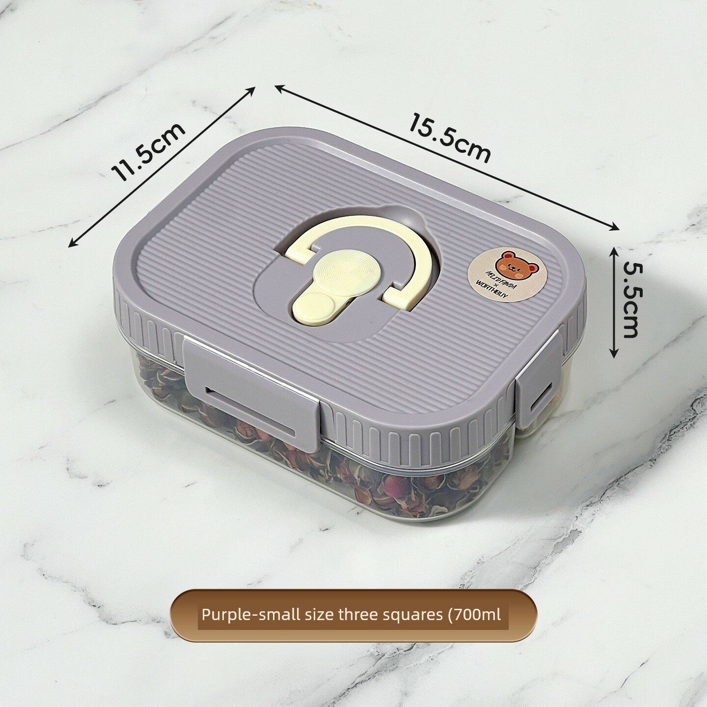 Контейнер для хранения цветочного чая, прозрачная герметичная банка из пищевого пластика с крышкой, с разделителями для