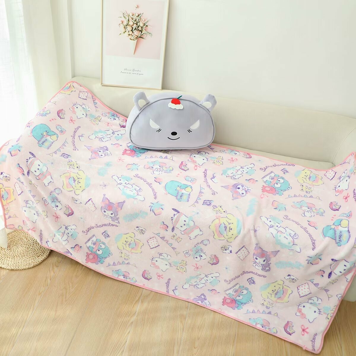 Плед с мультяшными персонажами, плюшевый плед для сна, плед для дивана, утепленный плед, плед для кондиционера, портативный дорожный плед, чехол для автомобиля.