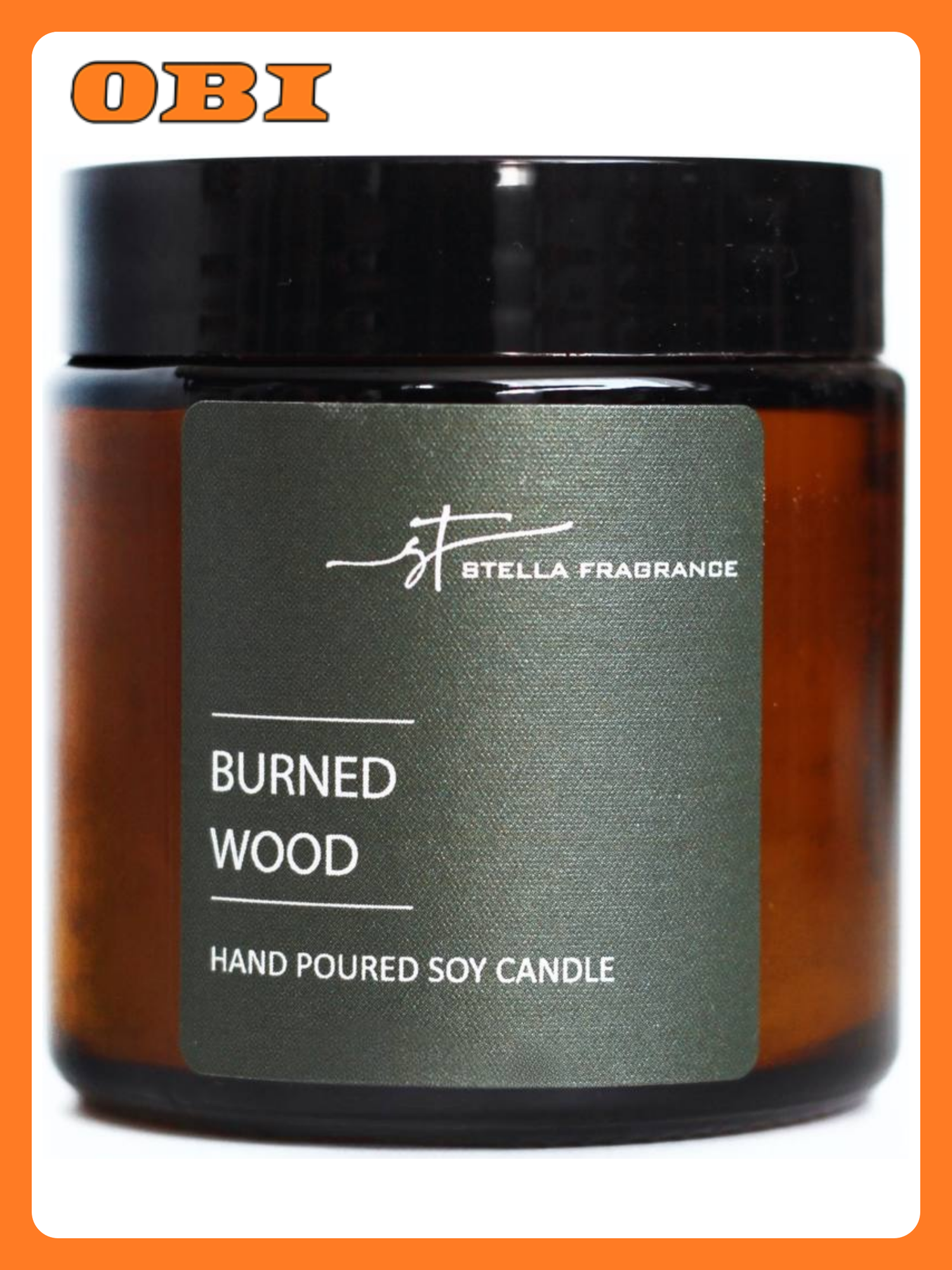 Свеча Stella Fragrance Burned Wood, индийский сандал, цилиндрическая, 90 г