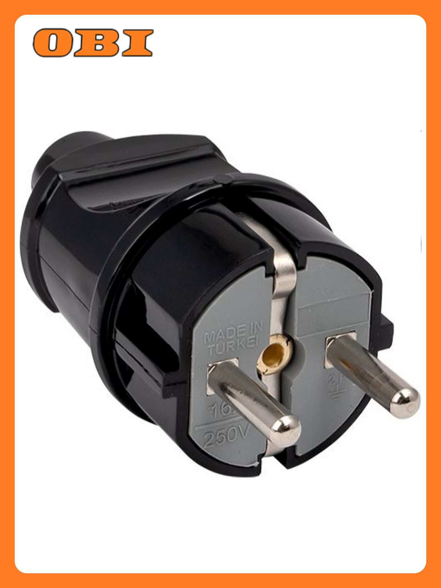 Вилка сетевая EKF Proxima 230 В 16 А черная