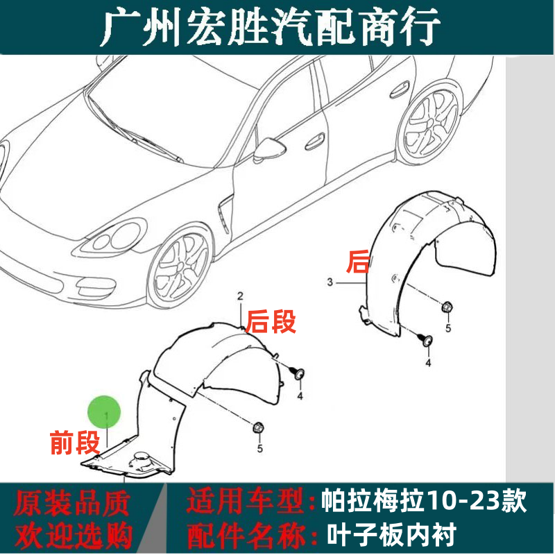Подходит для 10-22 моделей Porsche Panamera, передние и задние подкрылки 970, защита колесных арок, брызговики.