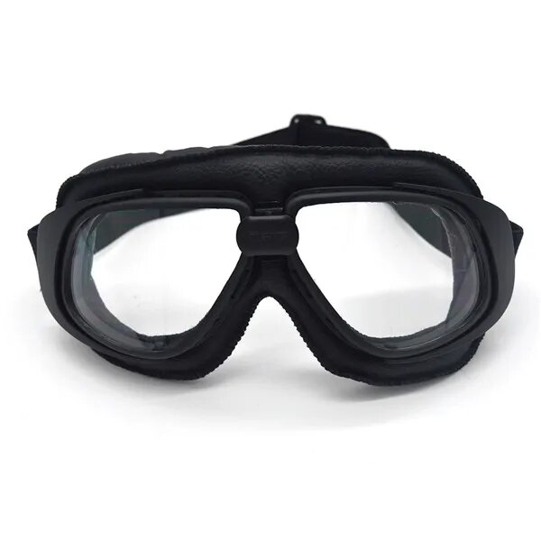 MOOREAXE винтажные мотоциклетные очки для грязи, гоночные очки, очки для пилота, ретро Googles, коричневая оправа, шлем, солнцезащитные очки Черный, Clear lens