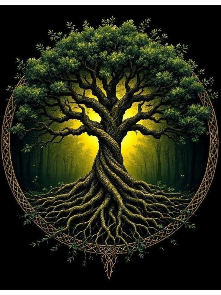 Алмазная картина "Древо Жизни, Йога, Мифология, Индия" / Алмазная вышивка / Круглые стразы 40х50 см