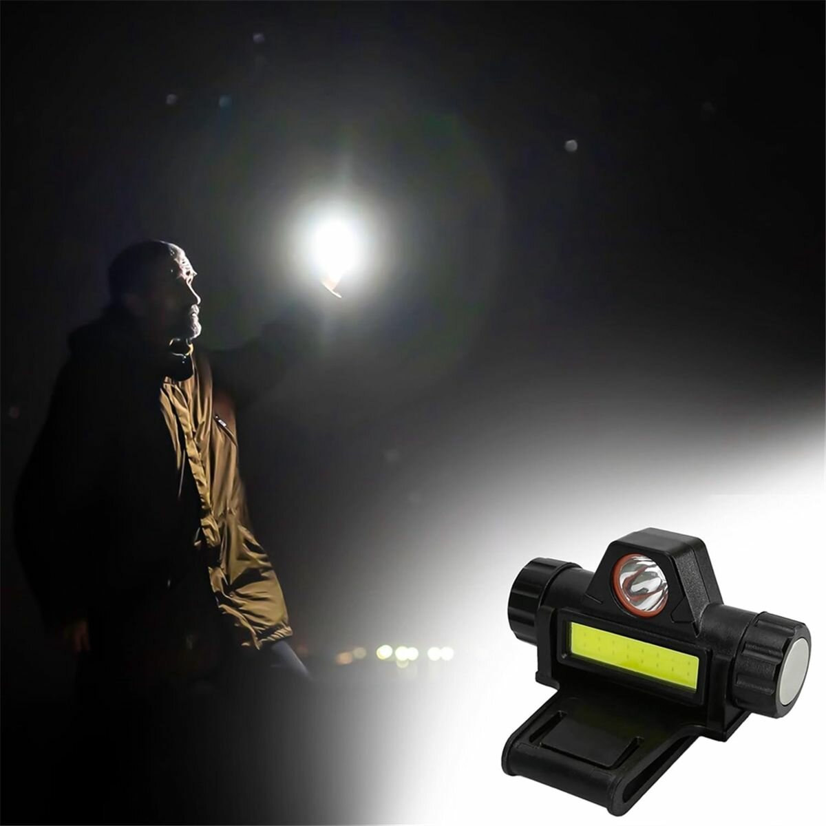 Аккумуляторный фонарь для сварочного шлема с держателем