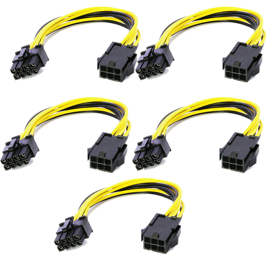 10шт 22 см 6pin-8pin PCIE Кабель PCI-E Адаптер Питания Разъем Видеокарты Провод