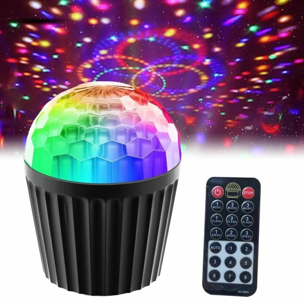 Мини-вращающийся волшебный шар, диско гобо проектор, стробоскоп, светодиодный прибор