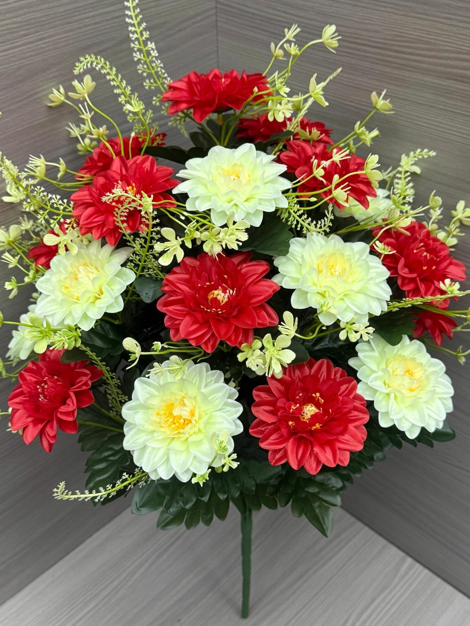 Искусственные цветы, георгины, для декора интерьера, для кладбища