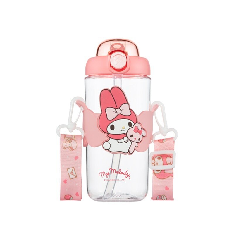 Sanrio Май Мелоди 650 мл Изолированный пластиковый стакан с поворотной крышкой и соломкой для детей