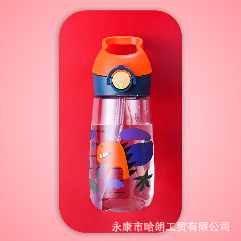 Новый стиль детский стакан с соломкой Tritan пластиковый стакан для воды мультфильм портативный ремень шкала