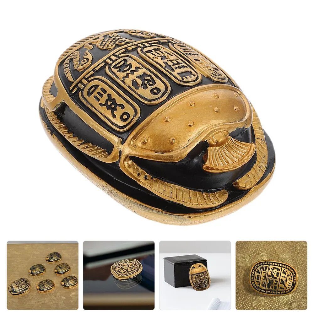 Египетский Жук Скарабей Уникальное Убранство Для Дома 7x5 Cm Золотой