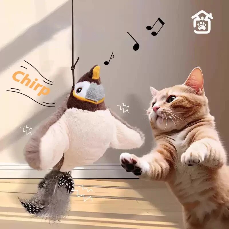 Игрушка для кошек "Птичка", серая