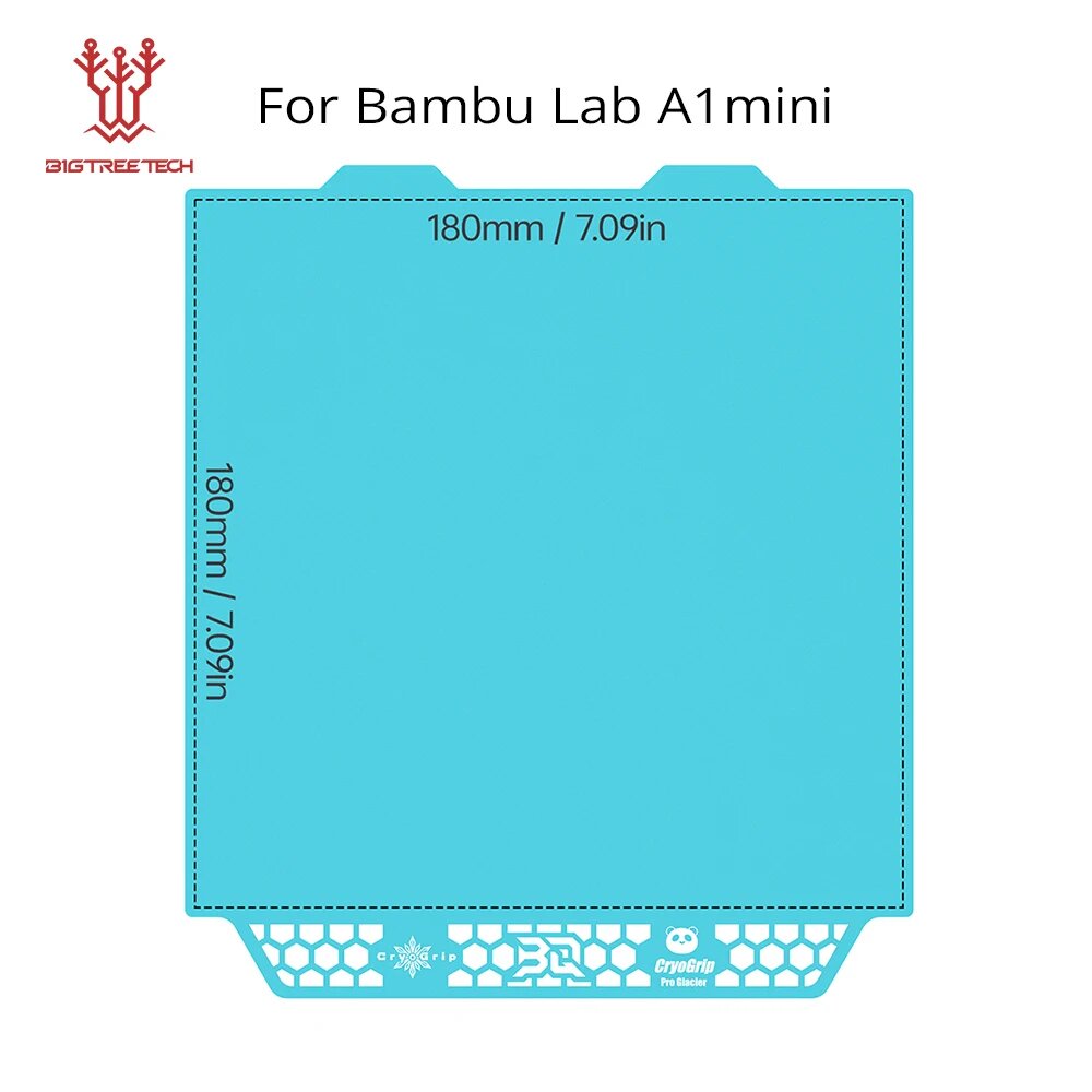 BIQU CryoGrip Pro Glacier Panda BuildPlate 180x180 мм, 2 шт для BambuLab A1