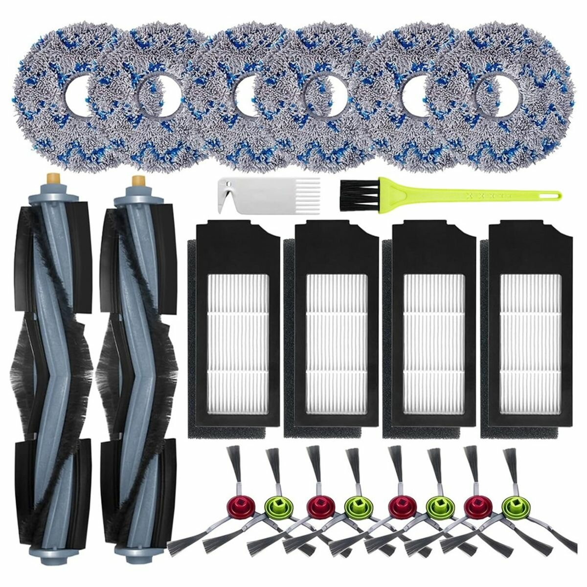 Комплект аксессуаров для пылесоса Ecovacs Deebot X1 Turbo Omni / T10 Omni Основная боковая щетка Фильтры HEPA Насадки для швабры