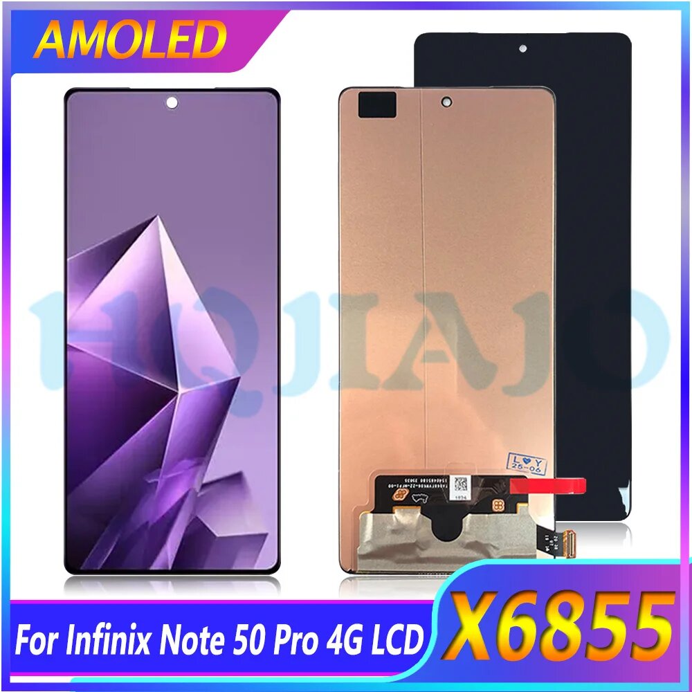 6,78 "AMOLED-дисплей для infinix Note 50 Pro 4G X6855, ЖК-экран + сенсорный дигитайзер для Note 50 Pro, замена ЖК-дисплея