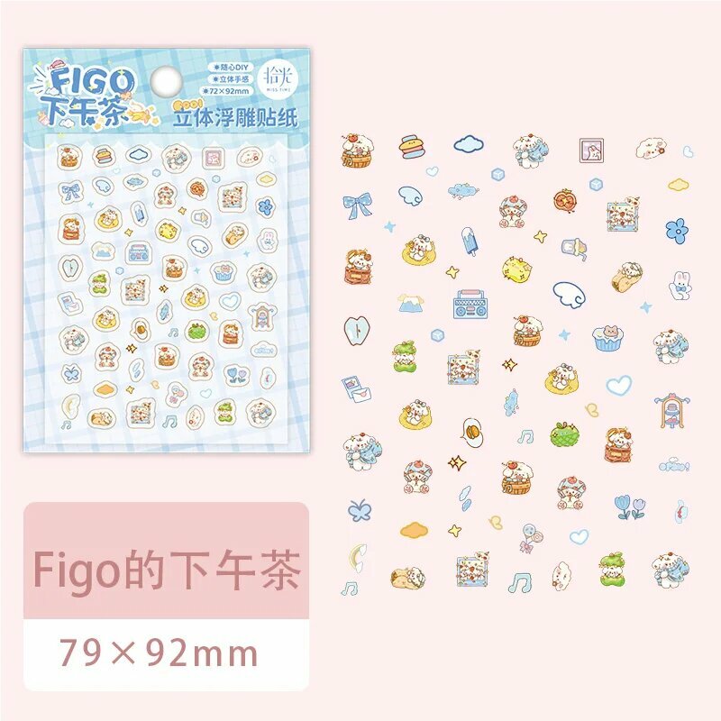 Наклейки FIGO мультяшные, цвет B, 79x92 мм