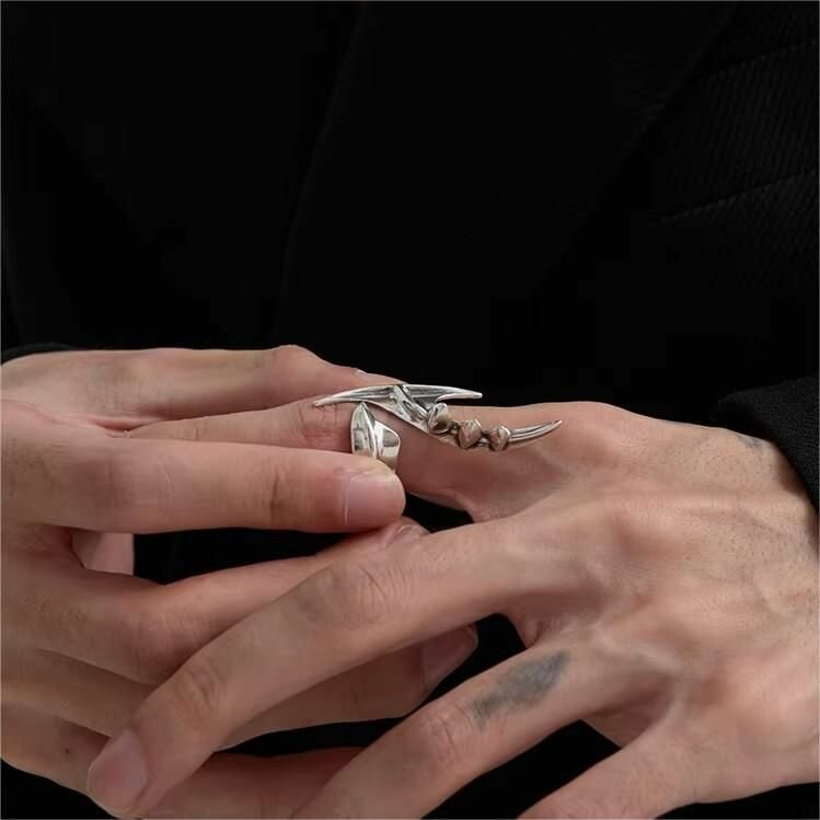 Кольцо Ring "Перстень", геометрический дизайн, современный стиль 4.7*2.8cm — фото 1