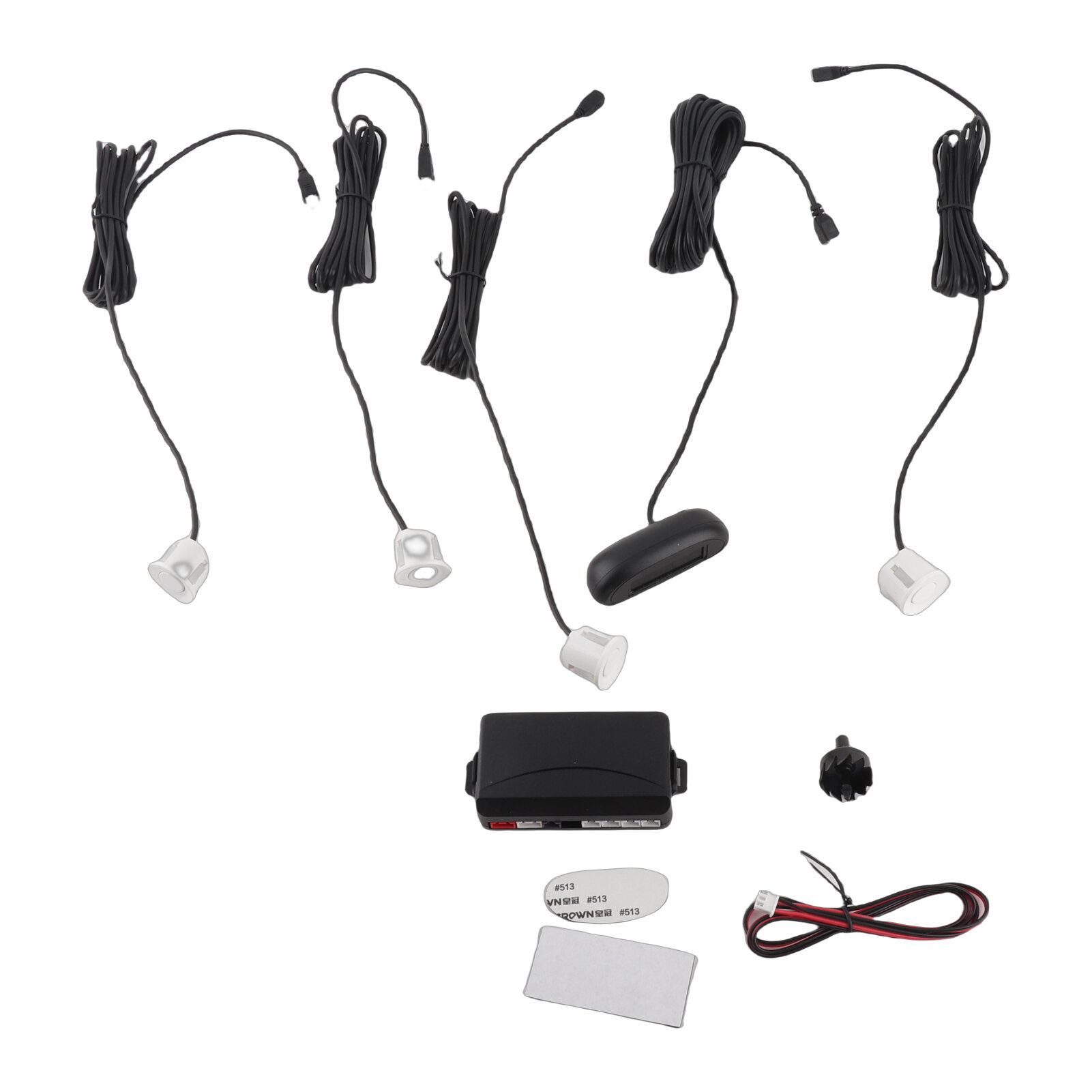 Парктроник задний с 4 датчиками, LCD дисплей, звуковой сигнал, белый