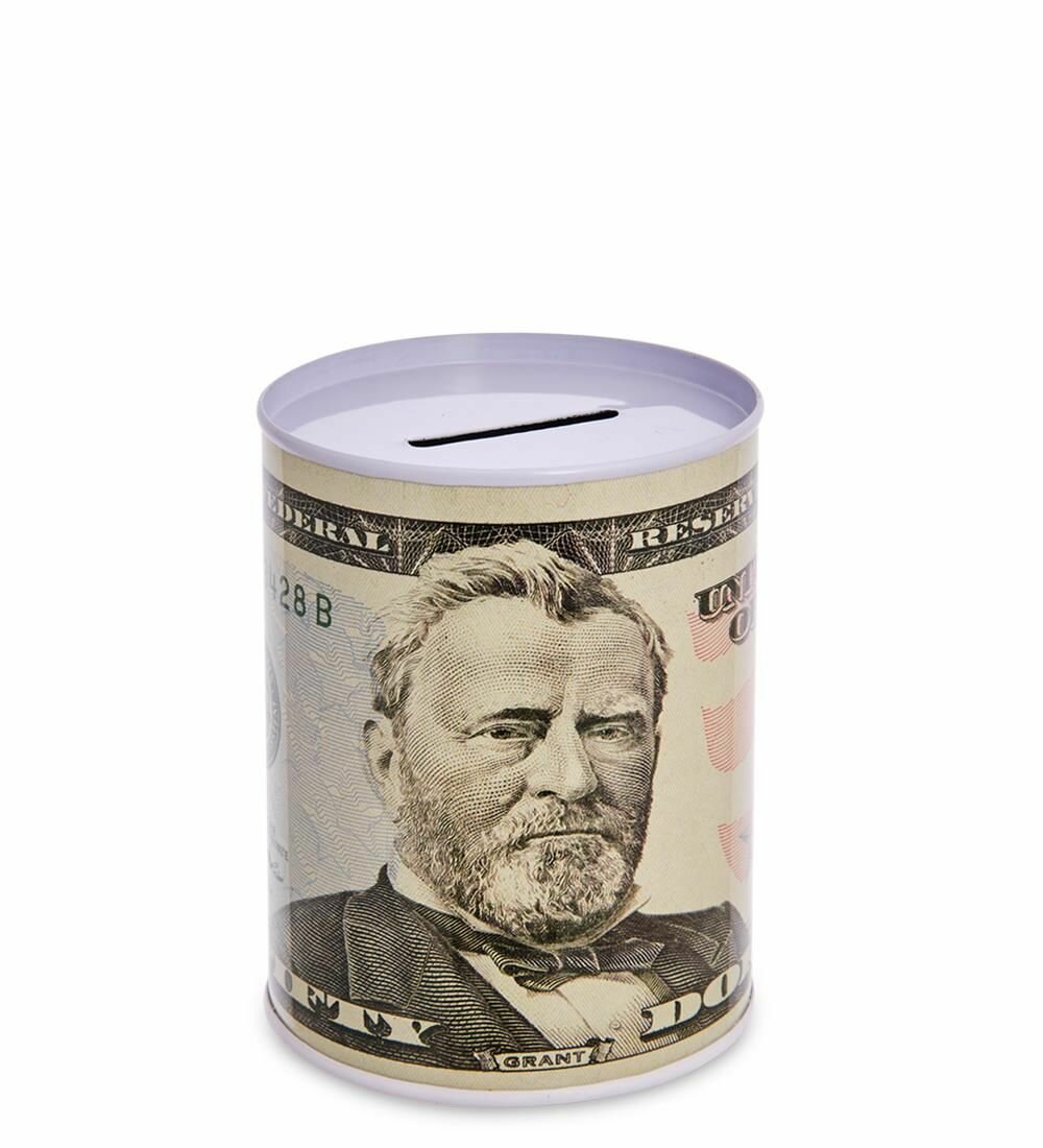 Металлическая копилка 50 Долларов 10см A2170247 разностор, Металл