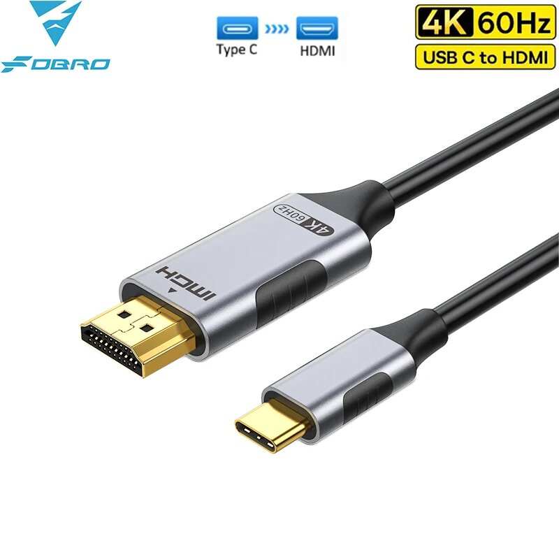 Кабель USB C на HDMI 8K@60Hz 4K@120Hz, совместимый с HDMI, для преобразователя ТВ, MacBook Air, iPad, адаптер USB-C на HDMI