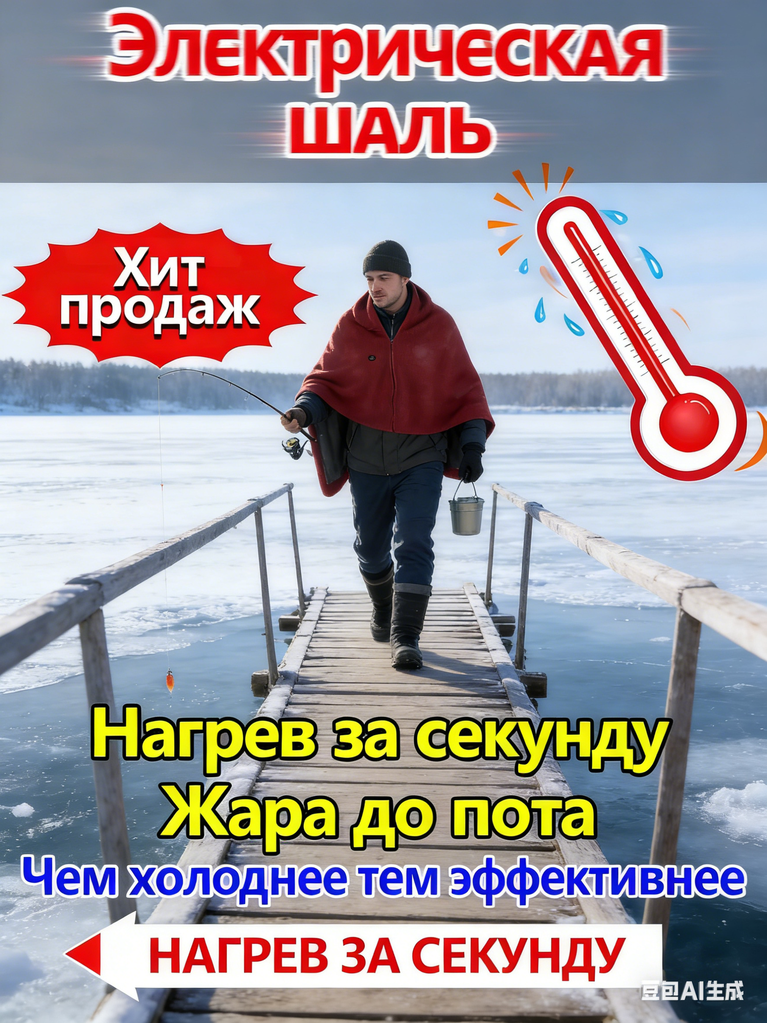 Электрическое одеяло плед накидка с обогревом 150х80 см из флиса на молнии с питанием от USB