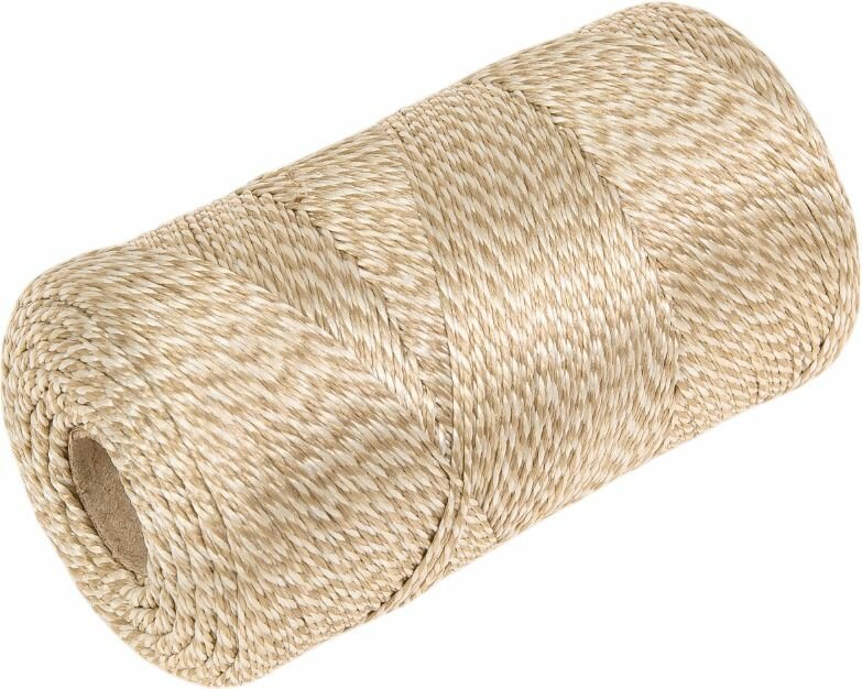 Полиэфирная крученая нить truEnergy 1 мм, двухцветная, белый/бежевый, бобина 500 м 12855